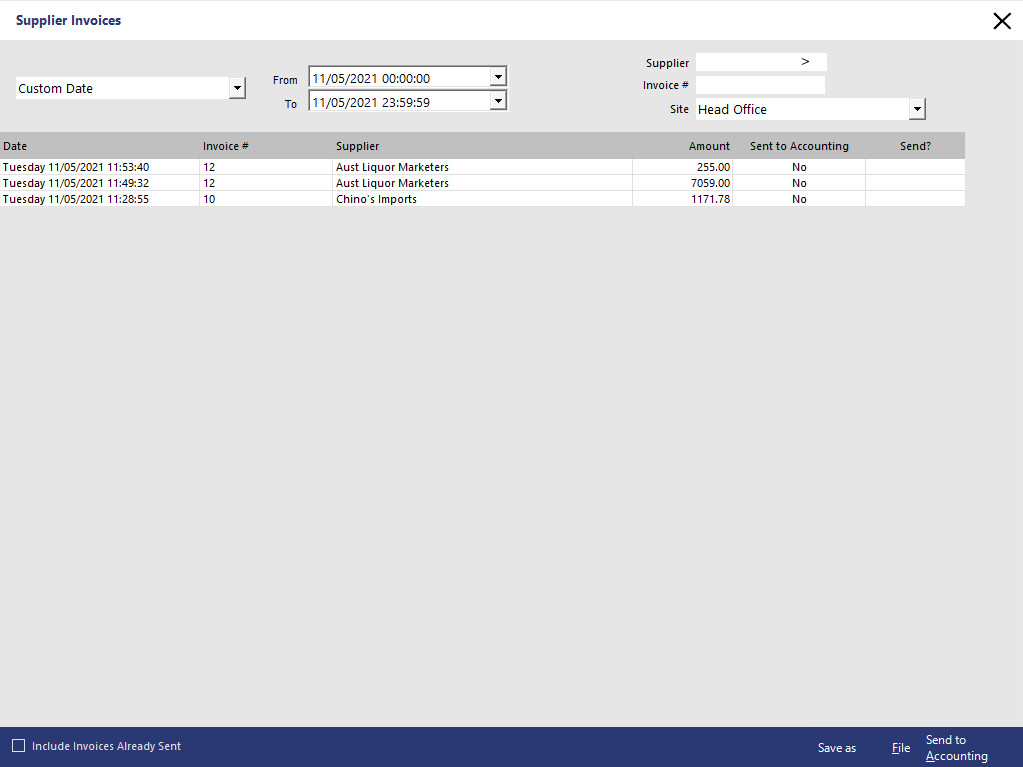 Supplier Invoices with MYOB Accounting Interface
