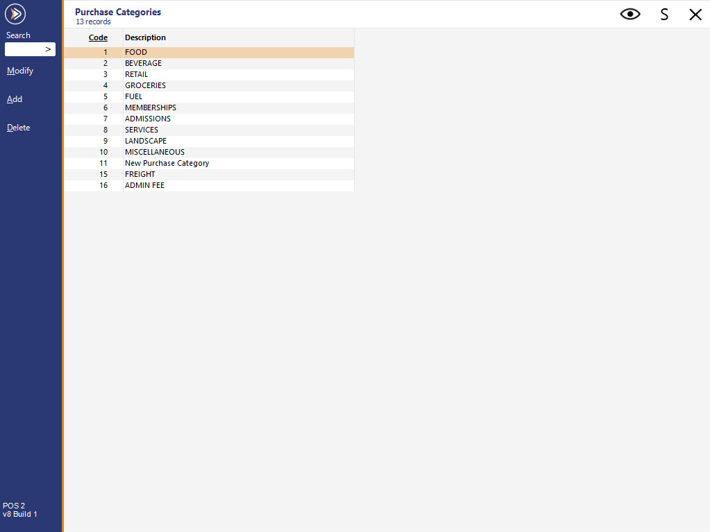 Purchase Categories with MYOB Accounting Interface