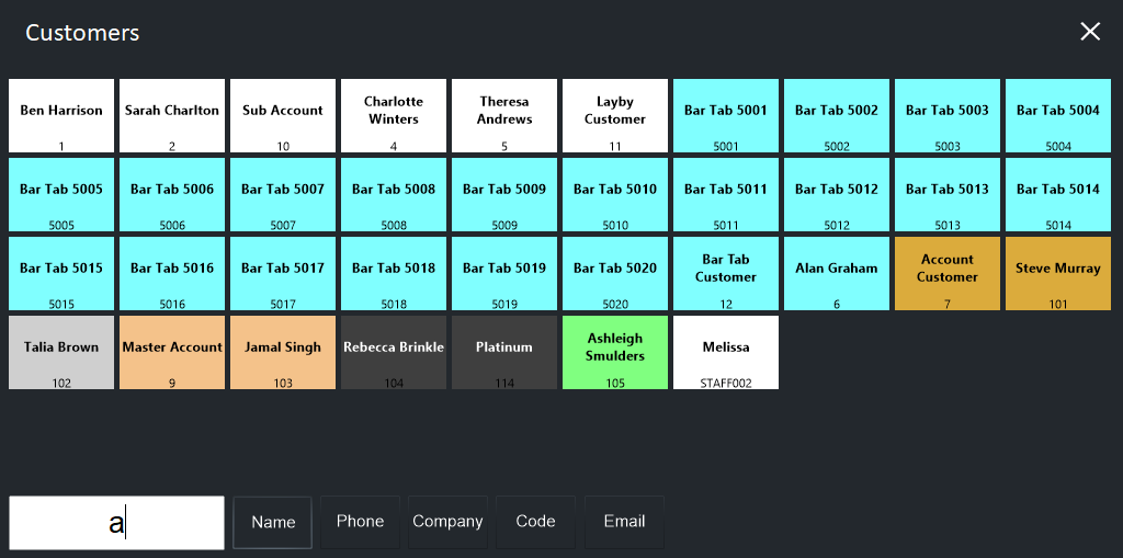 POS Screen Customer Modify