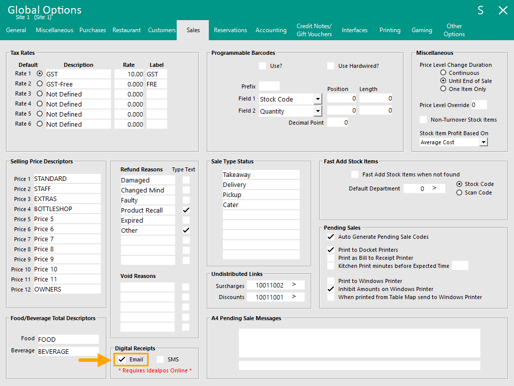 Configure Digital Receipts