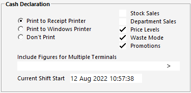 End of Shift Settings