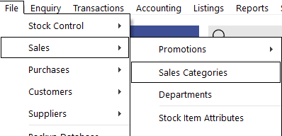 Sales Categories with MYOB Accounting Interface