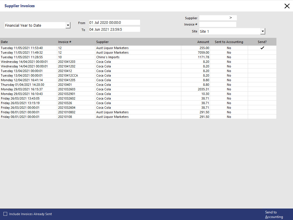 Supplier Invoices with MYOB Accounting Interface