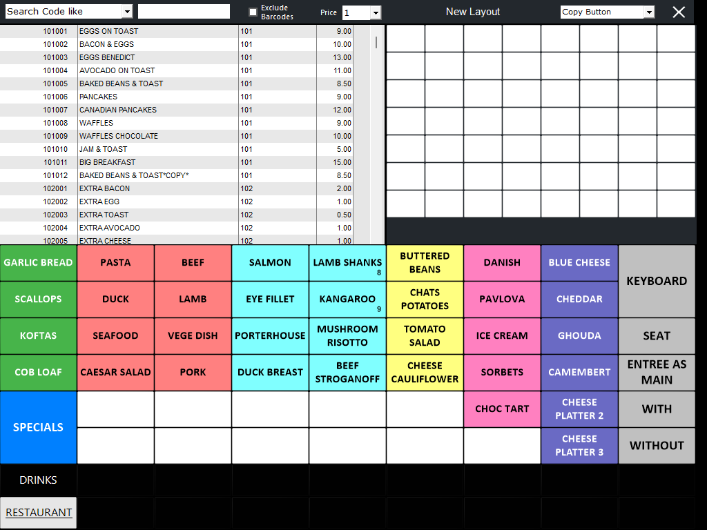 POS Screen Programming