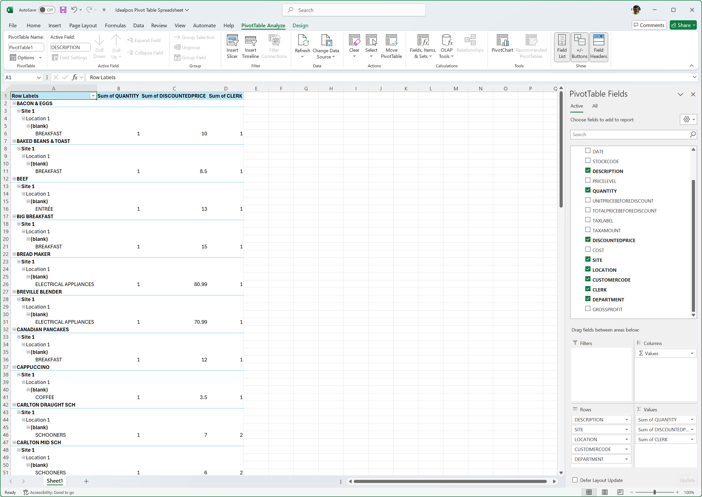 Export Sales Format - Pivot Table