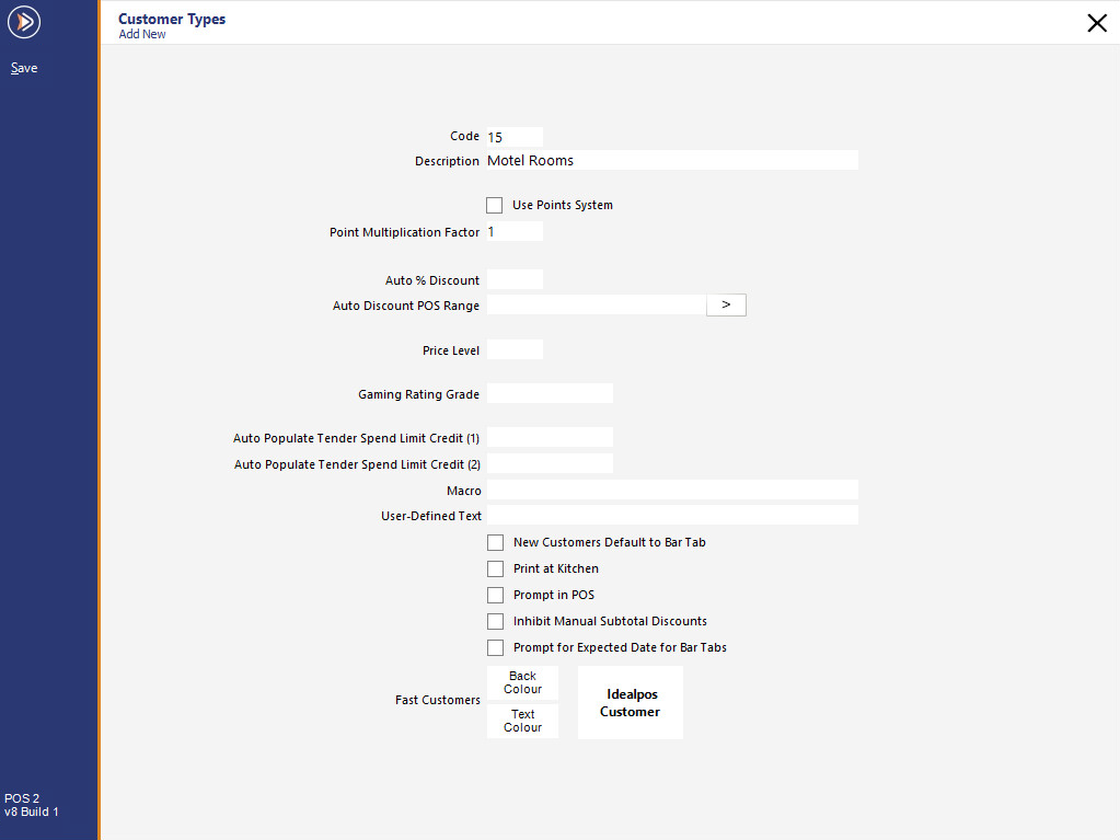 Settings for RoomMaster