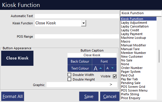 Configuring Kiosk - Open/Close Function
